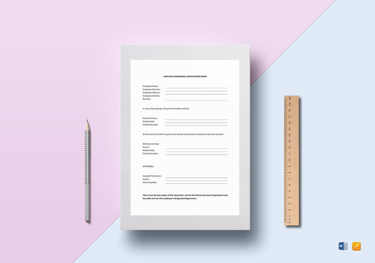 Employee Emergency Notification Template in Word, Google Docs, Apple Pages