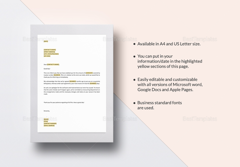 We've Credited Your Account You're Right Template in Word, Google Docs ...