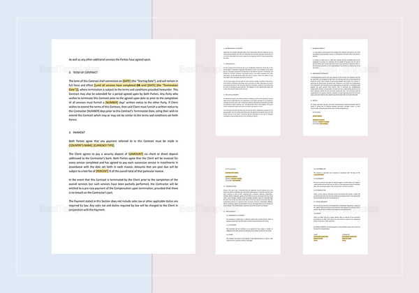 Service Contract Template in Word, Google Docs, Apple Pages
