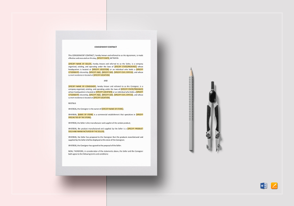 Consignment Contract Template in Word, Google Docs, Apple Pages