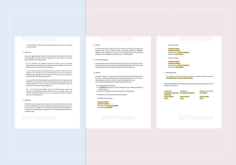 Novation Agreement Template in Word, Google Docs, Apple Pages