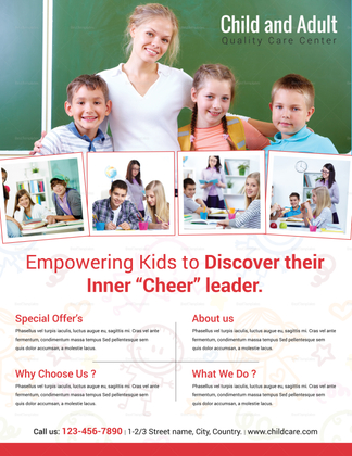 Caring Child And Adult Day Care Center Flyer Design Template in PSD ...