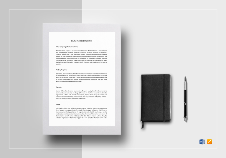 Official Professional Memo Template in Word, Google Docs, Apple Pages