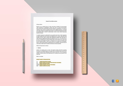 Formal Memorandum Template in Word, Google Docs, Apple Pages