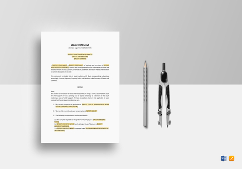 Legal Statement Template in Word, Google Docs, Apple Pages