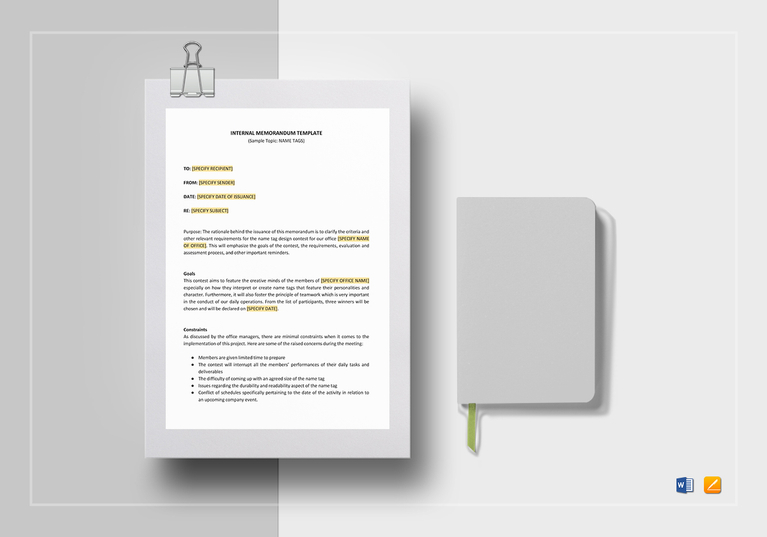 Internal Memo Template in Word, Google Docs, Apple Pages