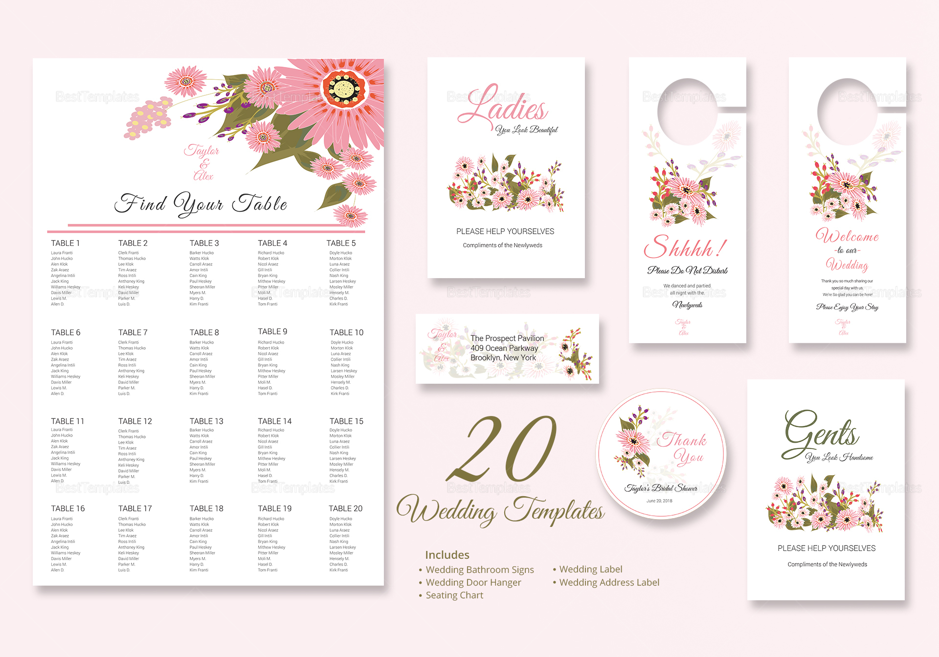 Floral Wedding Design Templates in Illustrator, InDesign, Word, PSD ...