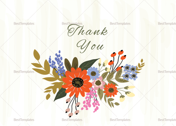 Summer Floral Thank You Card Design Template in Illustrator, InDesign ...