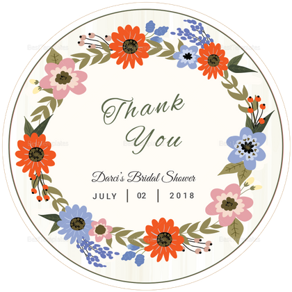 Summer Floral Wedding Label Card Design Template in Illustrator ...