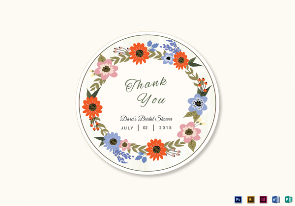 Summer Floral Wedding Label Card Design Template in Illustrator ...