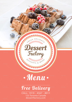 Elegant Dessert Menu Design Template in PSD, Word, Publisher, Illustrator, InDesign