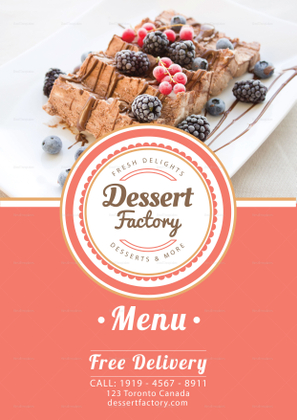 Elegant Dessert Menu Design Template in PSD, Word, Publisher ...