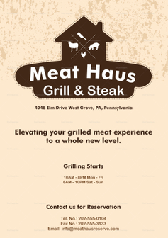 Meat Menu Design Template in PSD, Word, Publisher, Illustrator, InDesign