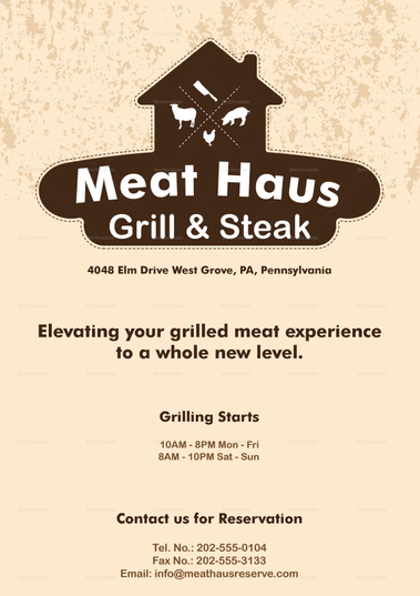 Meat Menu Design Template in PSD, Word, Publisher, Illustrator, InDesign