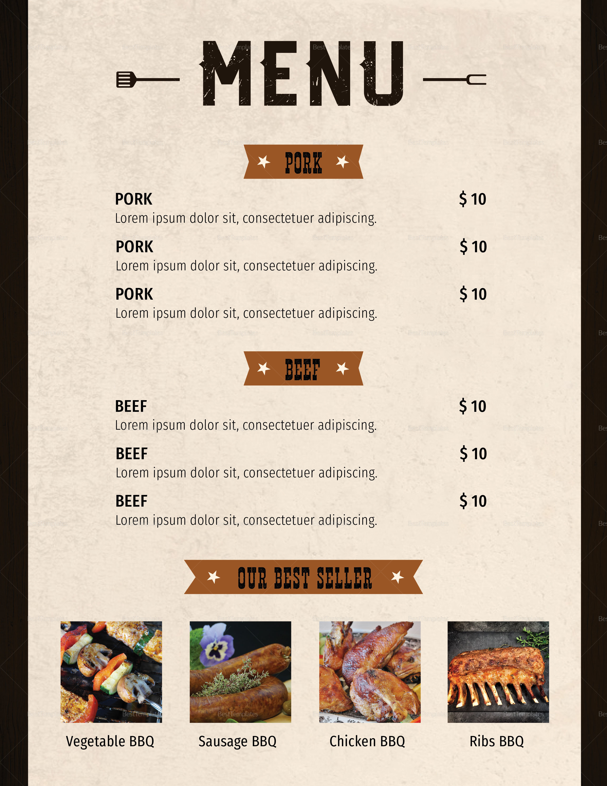 BBQ Menu Templates Free Printable