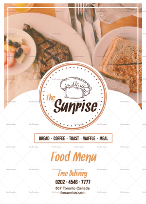 Simple Breakfast Menu Design Template in PSD, Word, Publisher ...