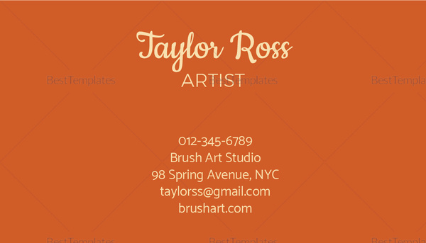 Artist Business Card Design Template in PSD, Word, Publisher ...