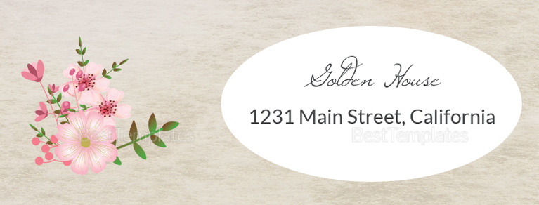Pink Floral Wedding Address Labels Card Design Template in PSD, Word ...