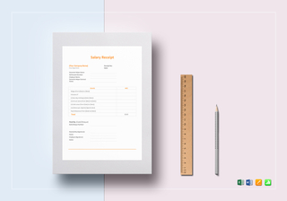 Salary Receipt Template in Word, Excel, Apple Pages, Numbers