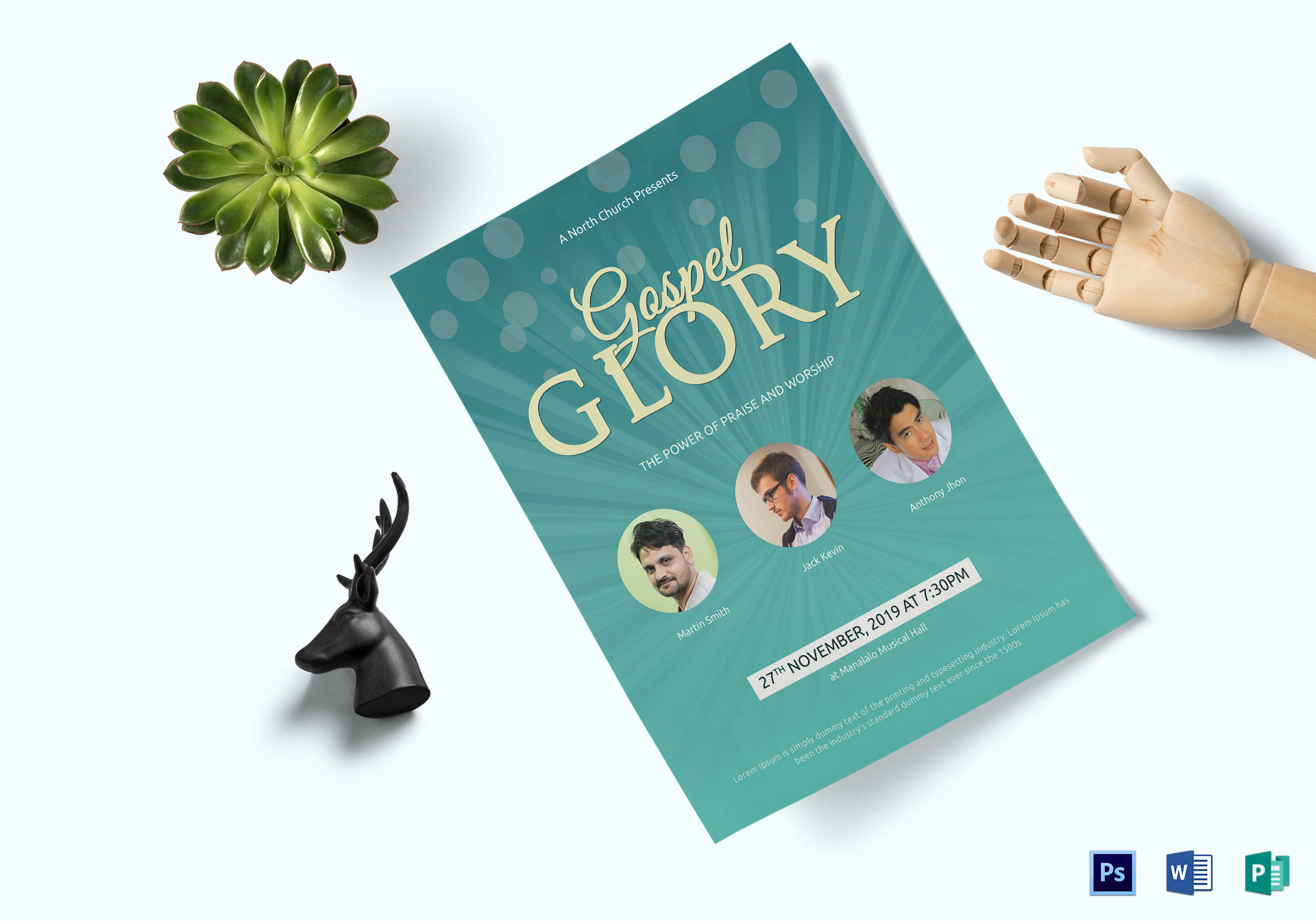 Traditional Church Flyer Design Template in PSD, Word, Publisher