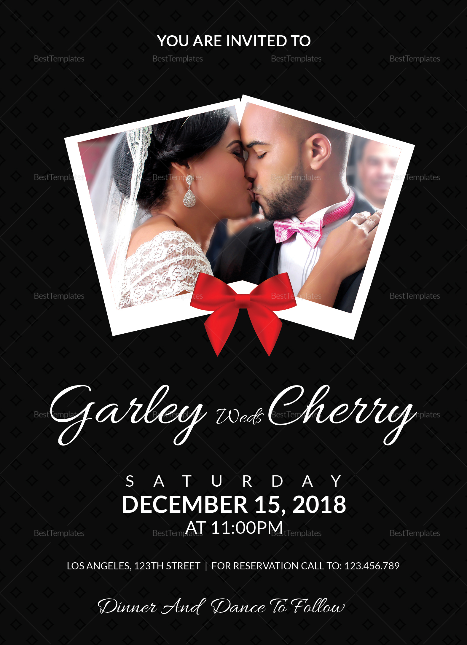Editable Wedding Invitation Card