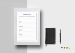 Client Information Sheet Template in Word, Excel, Apple Pages, Numbers