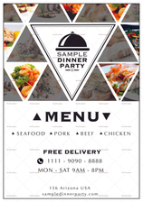 Triangle Dinner Menu Design Template in PSD, Word, Publisher ...