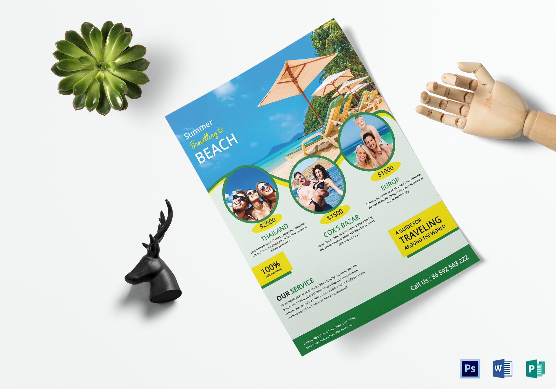 Travel Flyer Design Template In Word PSD Publisher
