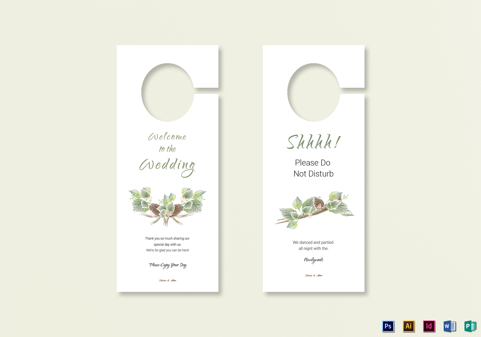 Fall Wedding Door Hanger Template In PSD Word Publisher Illustrator 