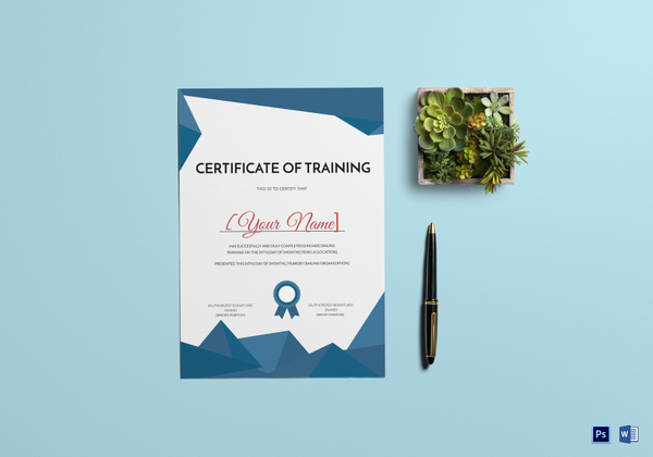 Sailing Training Certificate Design Template in PSD, Word