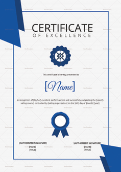 Sailing Excellence Certificate Design Template in PSD, Word