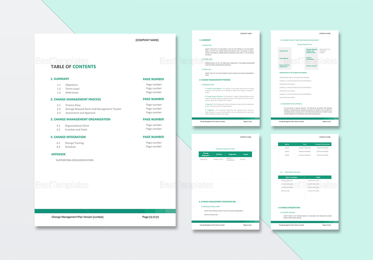 Sample Change Management Plan Template in Word, Google Docs, Apple Pages