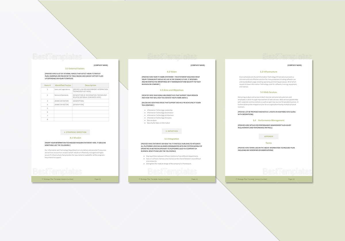 IT Strategy Plan Template in Word, Google Docs, Apple Pages