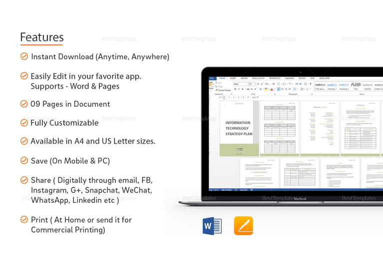 IT Strategy Plan Template in Word, Google Docs, Apple Pages