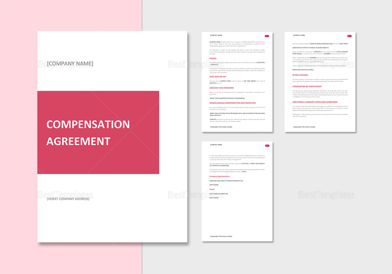 Compensation Agreement Template in Word, Google Docs, Apple Pages