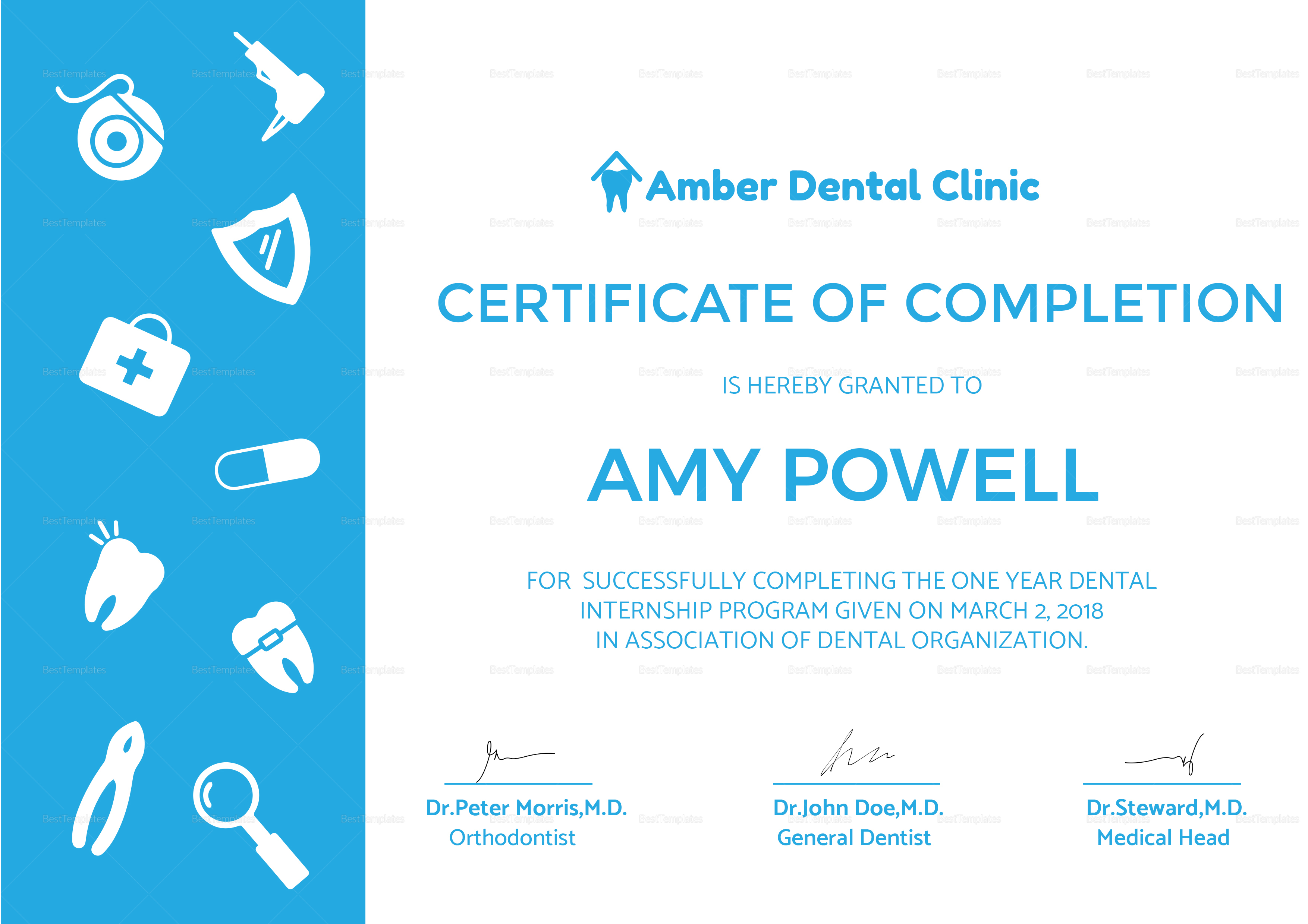 Medical Internship Certificate Design Template In PSD Word Medical Internship Certificate Design Template In PSD Word