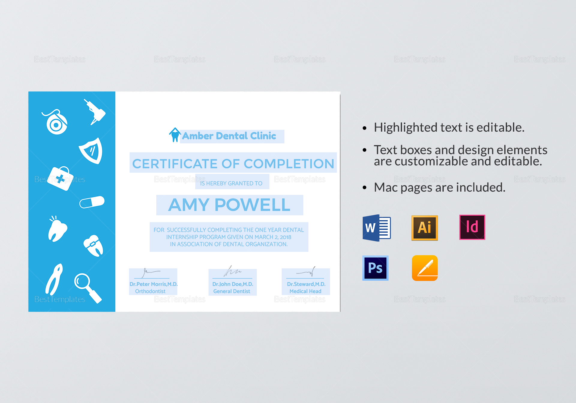 Medical Internship Certificate Design Template in PSD, Word ...