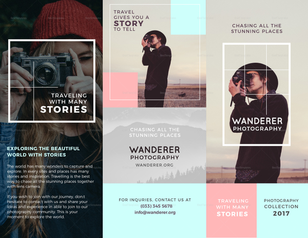 Wanderer Photography Brochure Design Template in PSD, Word, Publisher ...