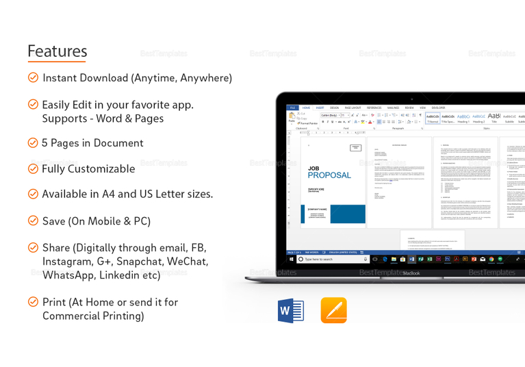Job Proposal Template in Word, Google Docs, Apple Pages