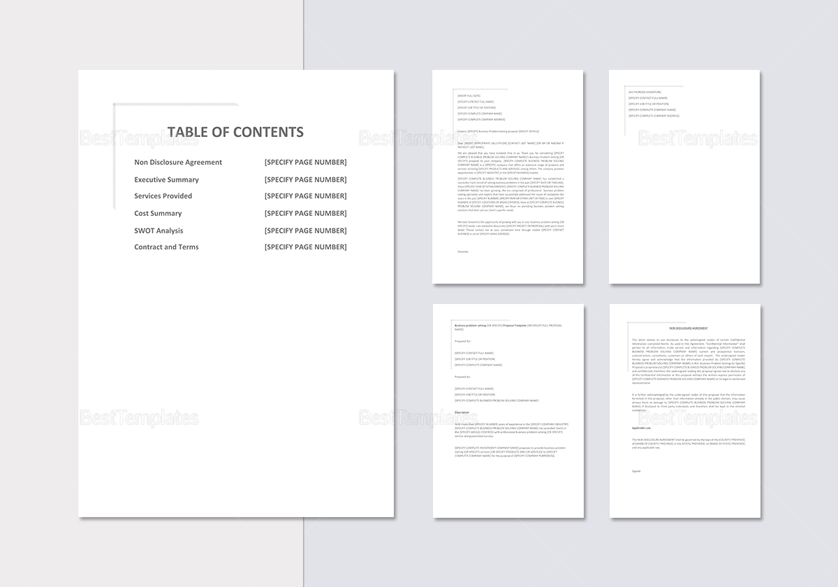 Business Problem Solving Proposal Template in Word, Google Docs, Apple ...