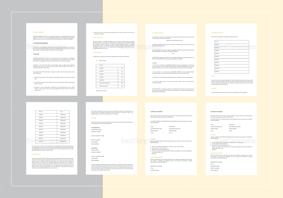 Minimal Proposal Template in Word, Google Docs, Apple Pages