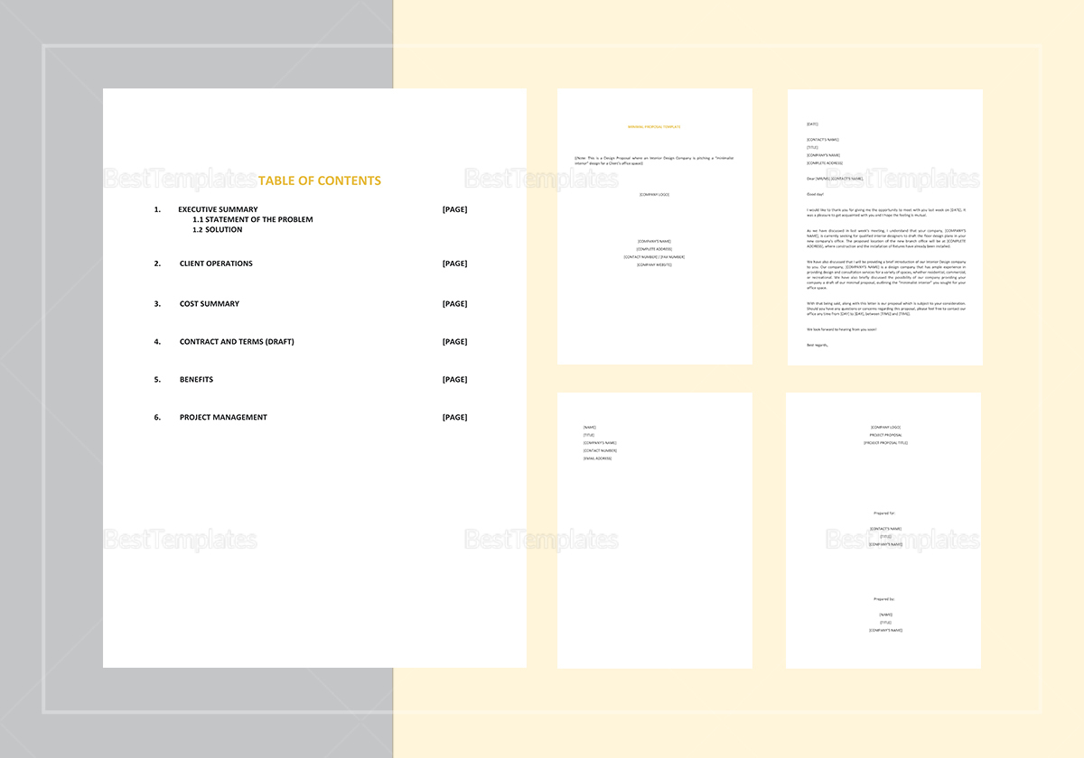 Minimal Proposal Template in Word, Google Docs, Apple Pages