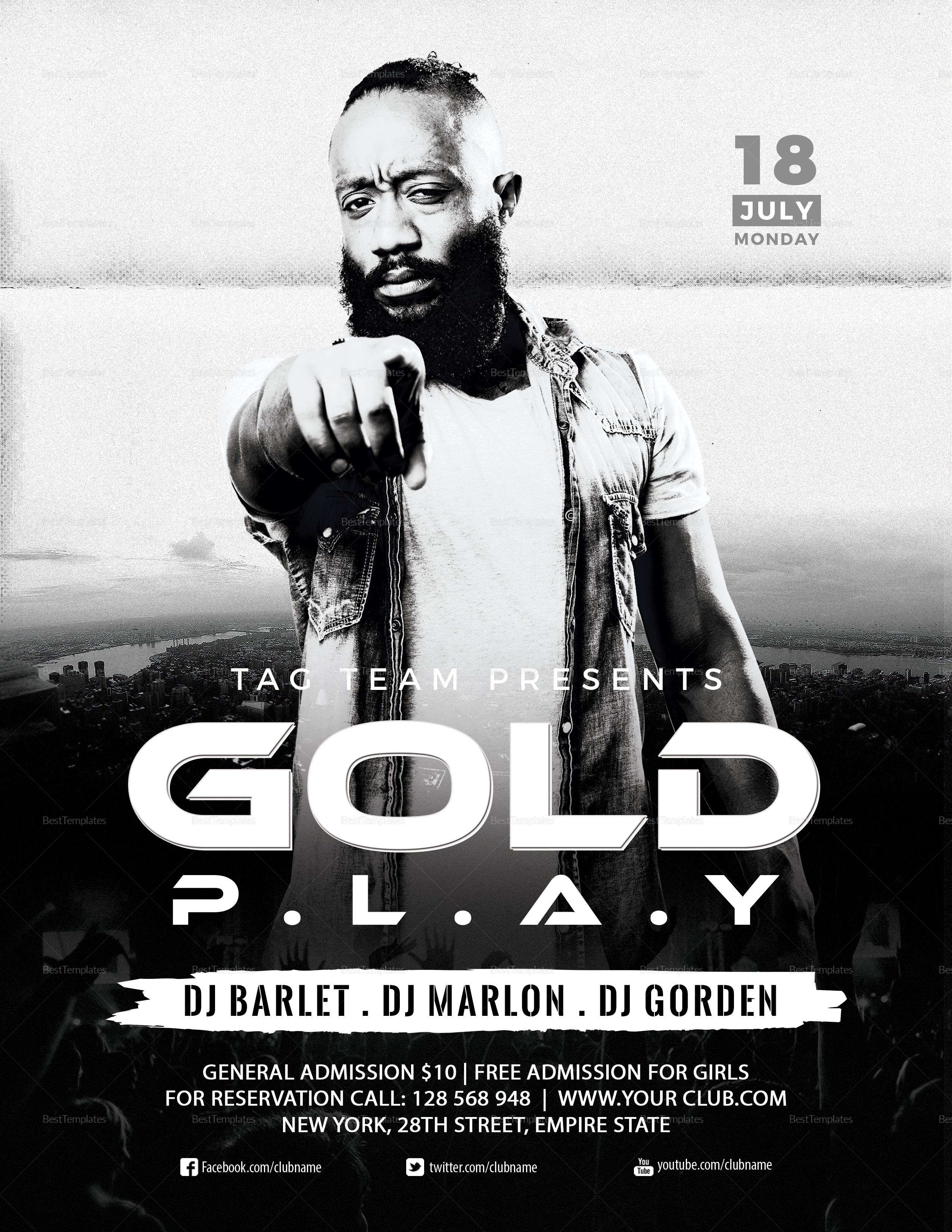 Cold Play Concert Flyer Design Template in PSD, Word, Publisher