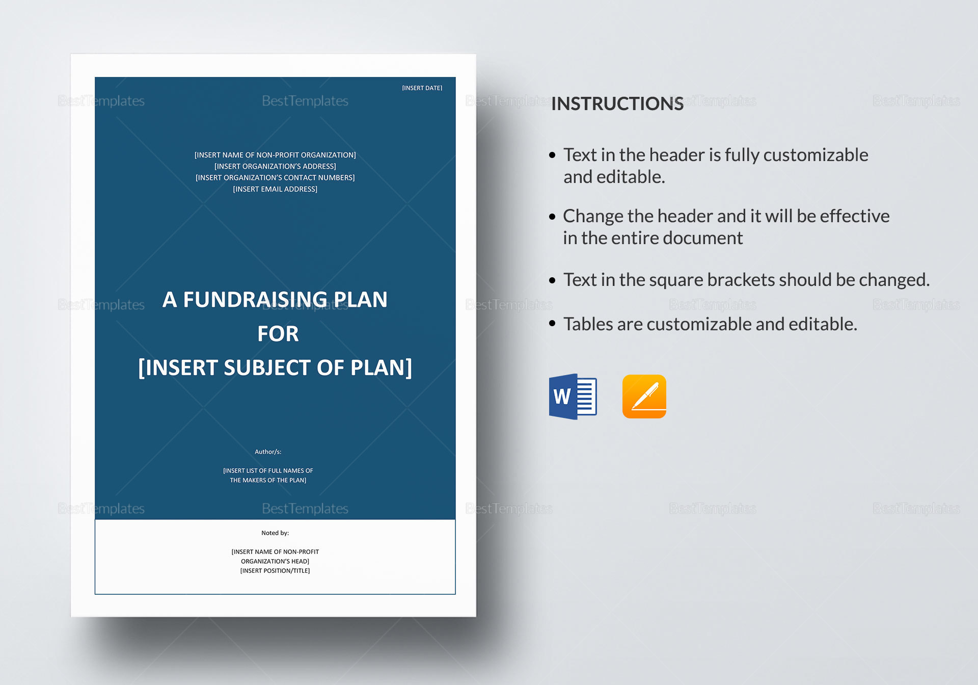 Sample Fundraising Plan Template in Word, Google Docs, Apple Pages