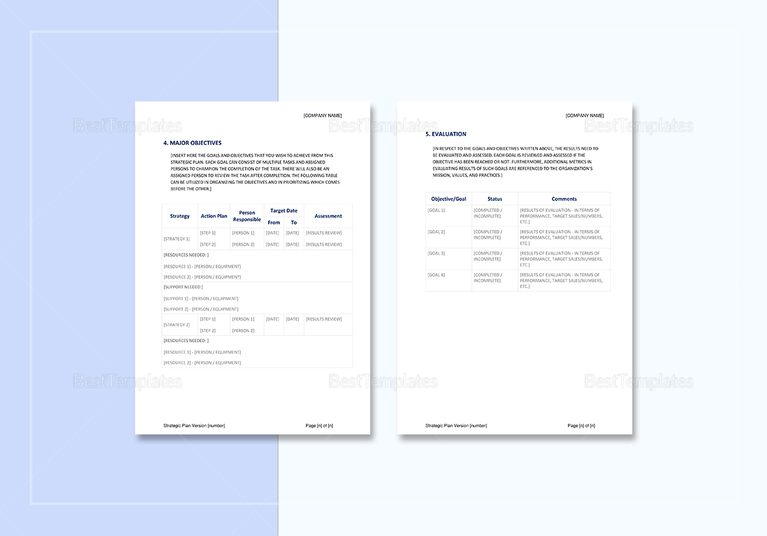 Strategic Plan Template in Word, Google Docs, Apple Pages