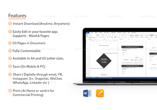 Work Plan Template in Word, Google Docs, Apple Pages