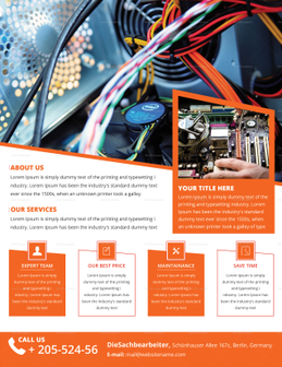 Skilled Computer Repair Flyer Design Template in PSD, Word, Publisher