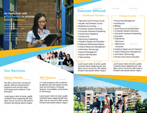 Courses Brochure Design Template in PSD, Word, Publisher, Illustrator ...