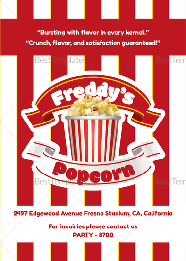 Popcorn Menu Design Template in PSD, Word, Publisher, Illustrator, InDesign