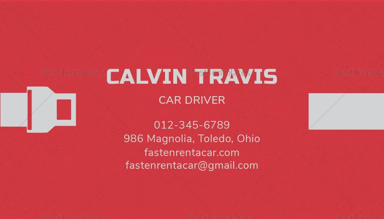 Rent a Car Business Card Template in PSD, Word, Publisher, Illustrator ...